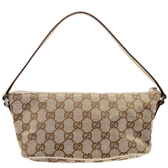 Gucci | Bags | Gucci Gg Canvas Handbag Ivory Tan Leather | Poshmark